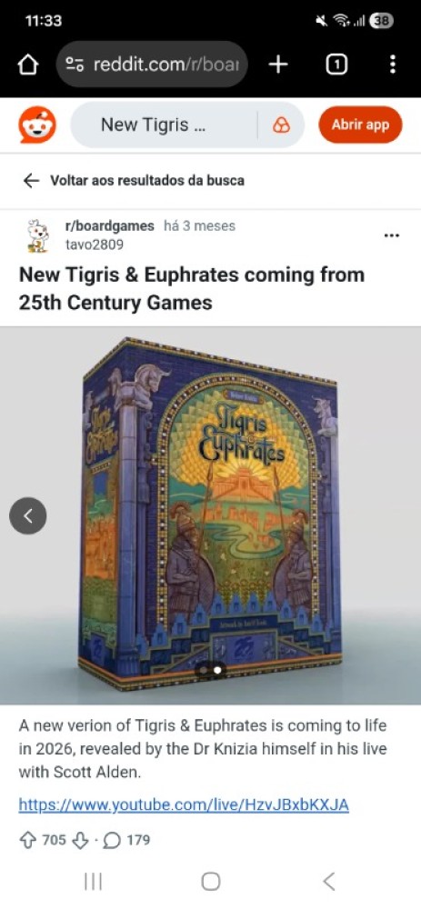 Ludopedia | Fórum | Nova versão da 25th Century Games | Tigris & Euphrates